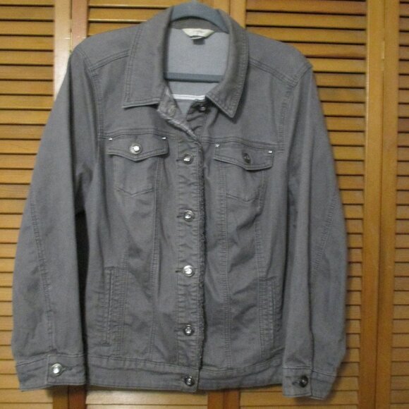CJ Banks | Jackets & Coats | Cj Banks Feminine Denim Gray Jean Jacket ...